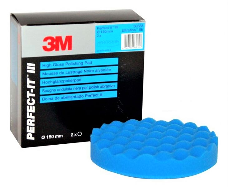 3M 50388 BUFFER IN SPONGE WAVY BLUE FOR POLISH 1 PIECE - Ferraris Color