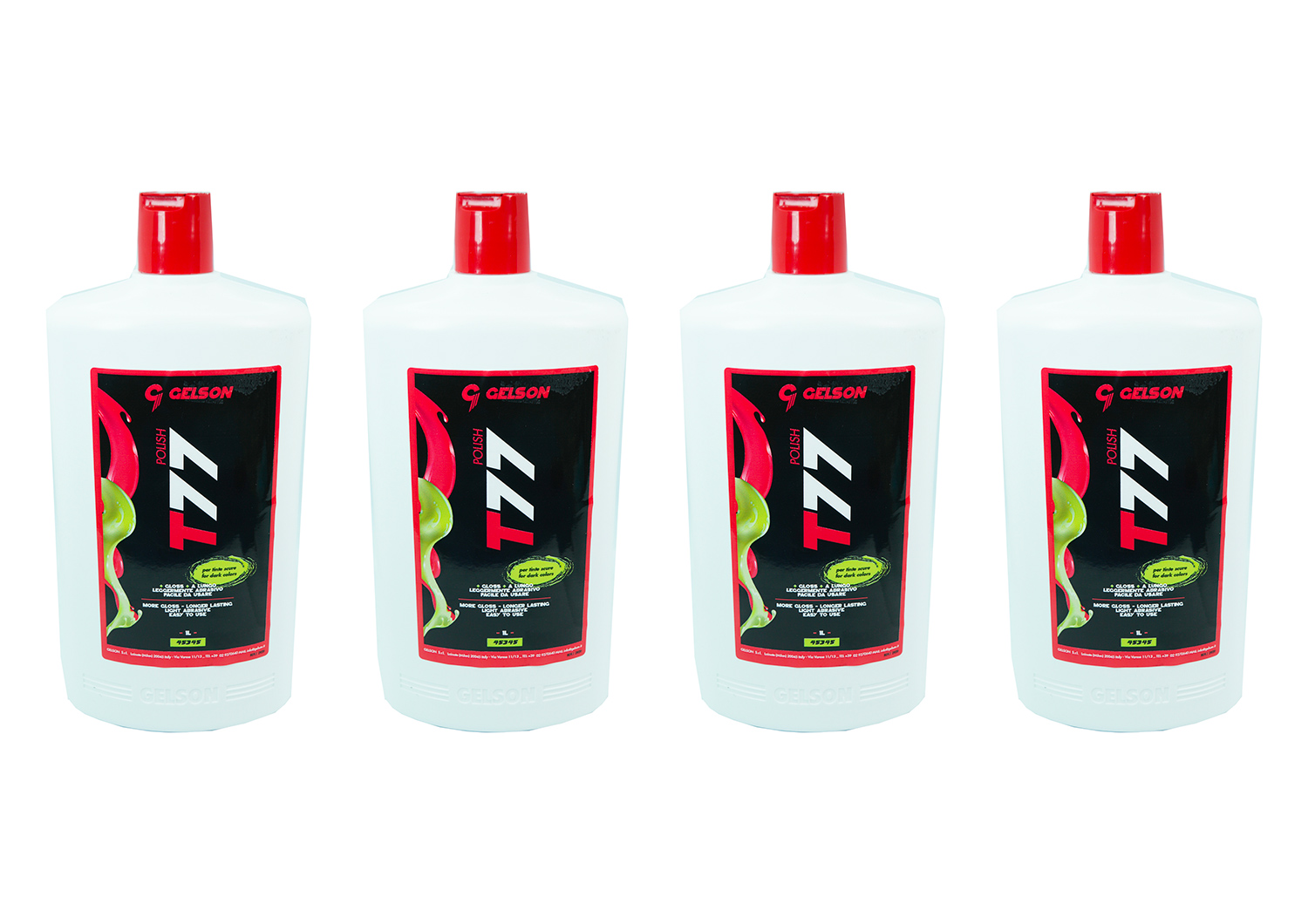 Gelson 45345 POLISH BLACK T77 LT 1 KIT 4 BOTTLES - Ferraris Color